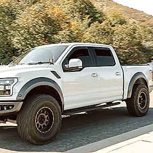 CLIM ART in-Channel Incredibly Durable Rain Guards for Ford F150 2015-2020 SuperCrew, Original Window Deflectors, Vent Deflector, Vent Window Visors, Dark Smoke Truck Accessories, 4 pcs- 615010LP