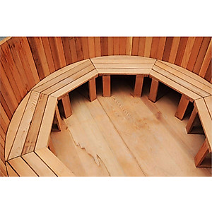 Canadian Redwood Cedar 5' Outdoor Wood-Fired Hot Tub Sauna Spa Bathtub Tub, with Paddle