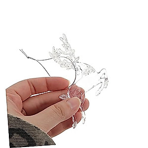 Abaodam 3pcs Deer Pendant Christmas Decor Flying Deer Ornament Acrylic Reindeer Figurine Elk Pendant Decor Elk Xmas Decor Elk Decoration Christmas Elk Pendant Acrylic Christmas Tree