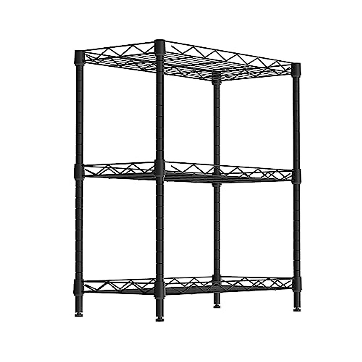 SINGAYE 3 Shelf Wire Shelving Unit Adjustable Storage Shelving 21.26”W x 11.41”D x 22.83”H (Black)