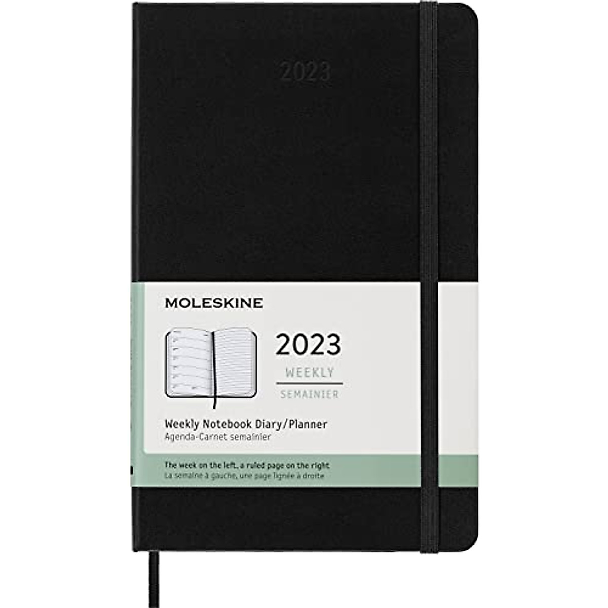 Moleskine Classic 12 Month 2023 Weekly Planner, Hard Cover, Large (5" x 8.25"), Black