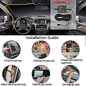 SinLoon Dash Cam Hardwire Kit, Micro USB12V-24V to 5V Car Dash Camera Charger Power Cord, with 3 Fuse Tap Cable and Installation Tool for Dashcam GPS Power Supply Radar Detectors and More（Micro）