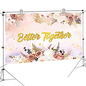 Dill-Dall Better Together Backdrop, Bridal Shower Party Decorations Banner Floral Pampas Grass She Said Yes Just Engaged Engagement Photography Background Supplies, 6x4ft