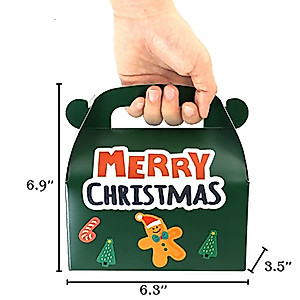 Oletx 24 PCS Green Gift Treat Boxes with 6 Stickers, Green Candy Boxes, Goodie Boxes for Party Favor Supplies,Classroom Kids Craft Activities.