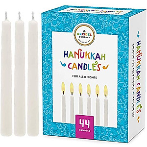 Menorah Candles Chanukah Candles 44 White Hanukkah Candles for All 8 Nights of Chanukah (Single)