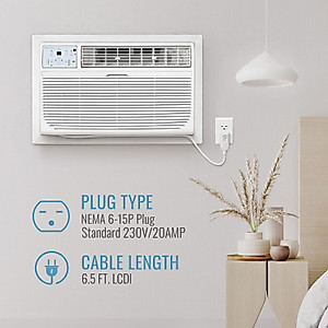 Keystone 14,000 BTU Wall Mounted AC Unit and Dehumidifier, 230V, Wall Unit for Bedroom, Garage, Nursery, and Large Rooms up to 700 Sq.Ft., AC Wall Unit with Remote Control