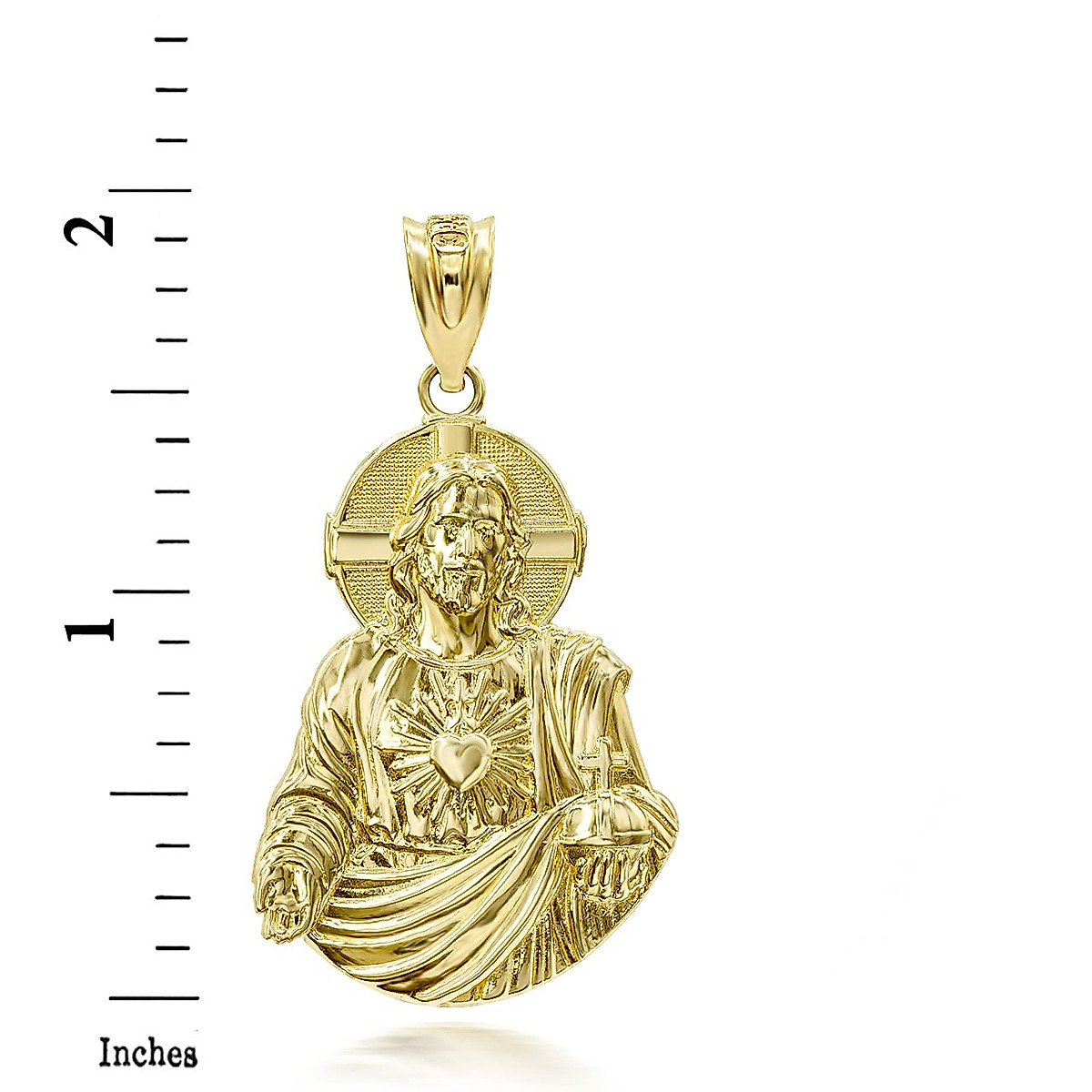 Certified 14k Rose Gold Sacred Heart of Jesus Religious Pendant Necklace, 18"