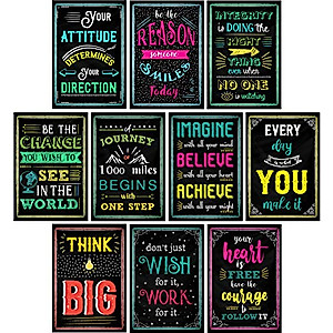 L&O Goods Motivational Posters | Set Of 10 Inspirational Wall Decor | 8.5x11 inches | Home Decor