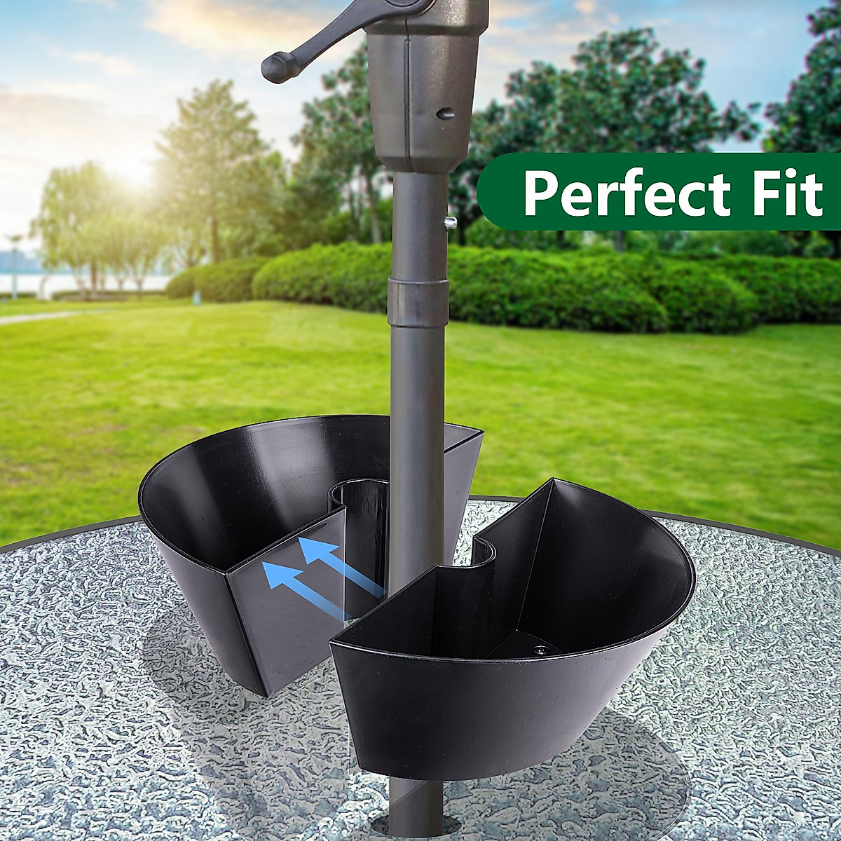 EBaokuup Umbrella Planters - Half Circle Planter Pots with Umbrella Hole - Flower Planters Pots Container for Indoor Outdoor Garden Home Plants (1 PCS)