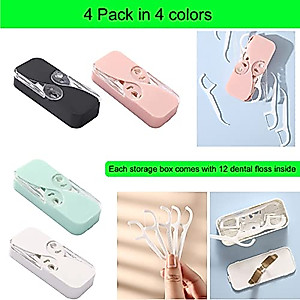 4 Pack Dental Floss Box Dispenser - Dental Floss Picks Dispenser Portable - Dental Floss Portable Case - Automatic Floss Organizer - Automatic Floss Pick Dispenser Travel Floss Case