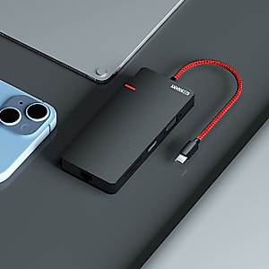 USB C HUB, ANNNWZZD Docking Station 11-in-1 USB C Adapter with 4K HDMI, VGA, USB 3.0 Port, Type C PD 100W, Ethernet RJ45 Port, SD/TF Cards, 3.5 mm AUX