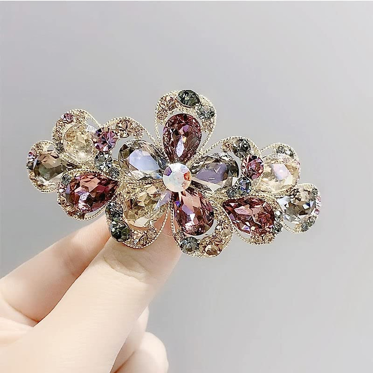 ANACRO 七夕礼物发夹发饰花朵顶夹后脑勺头饰女 E6 Small Color [Gift Box]