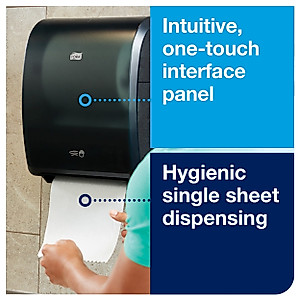 Tork Electronic Paper Towel Dispenser, Black, H80, Durable with One-at-a-Time Dispensing, 771828