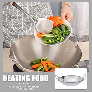 GANAZONO 9 Inches Wok Pan Stainless Steel Everyday Pan Non- Stick Stir Fry Pan Scratch Proof Cookware for Cooking Utensils Griddle and Hot Pot