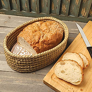 Better World Bio Bread Basket with Terracotta Warmer, Bread Basket, Bread Basket for Serving, Sized 12.5" w x 8.5" d x 3.5" h