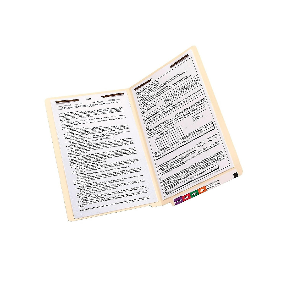 Smead End Tab Fastener File Folder, Shelf-Master® Reinforced Straight-Cut Tab, 2 Fasteners, Legal Size, Manila, 50 per Box (37115)