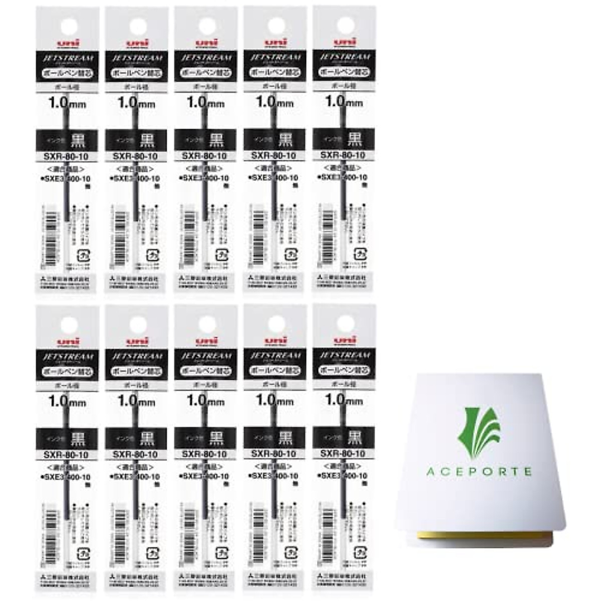 ACEPORTE uni Jetstream 1.0mm Black Ink 10 Refills (SXR8010.24), Sticky Notes Value Set