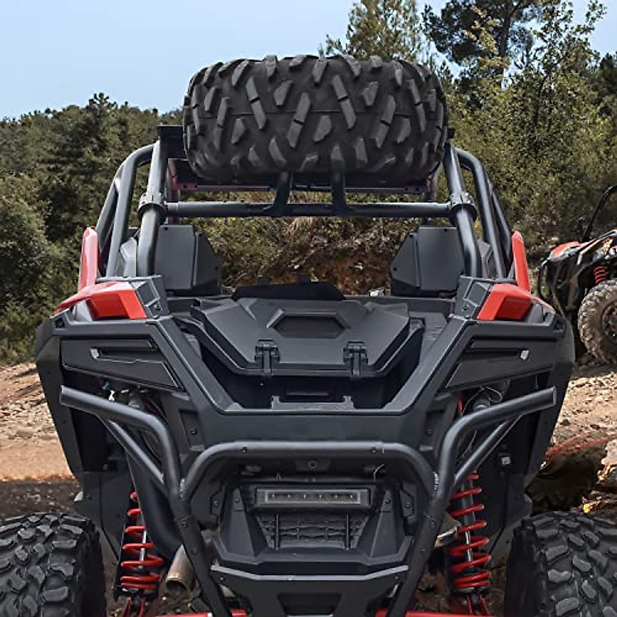 SAUTVS Spare Tire Carrier Holder for Polaris RZR RPO XP 20-23, Heavy Duty Rear Spare Tire Mount Holder Carrier Rack for Polaris RZR PRO XP / XP4 2020 2021 2022 2023 Accessories