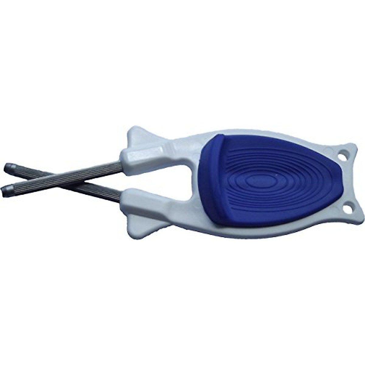 Kitchen knife Sharpener, Made to sharpen blade back to original edges. (White with Blue Anti-Slip Grip)