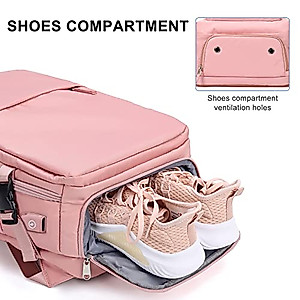 Large Travel Backpack Women, Carry On Backpack,Hiking Backpack Waterproof Outdoor Sports Rucksack Casual Daypack School Bag Fit 14 Inch Laptop with USB Charging Port Shoes Compartment