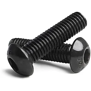 50 Pcs M5-0.8 x 12mm Button Head Socket Cap Screws, 10.9 Grade Alloy Steel, Allen Socket Drive, Black Oxide Finish, Full Thread (10.9 Grade,M5-0.8 x 12mm,50 Pcs)
