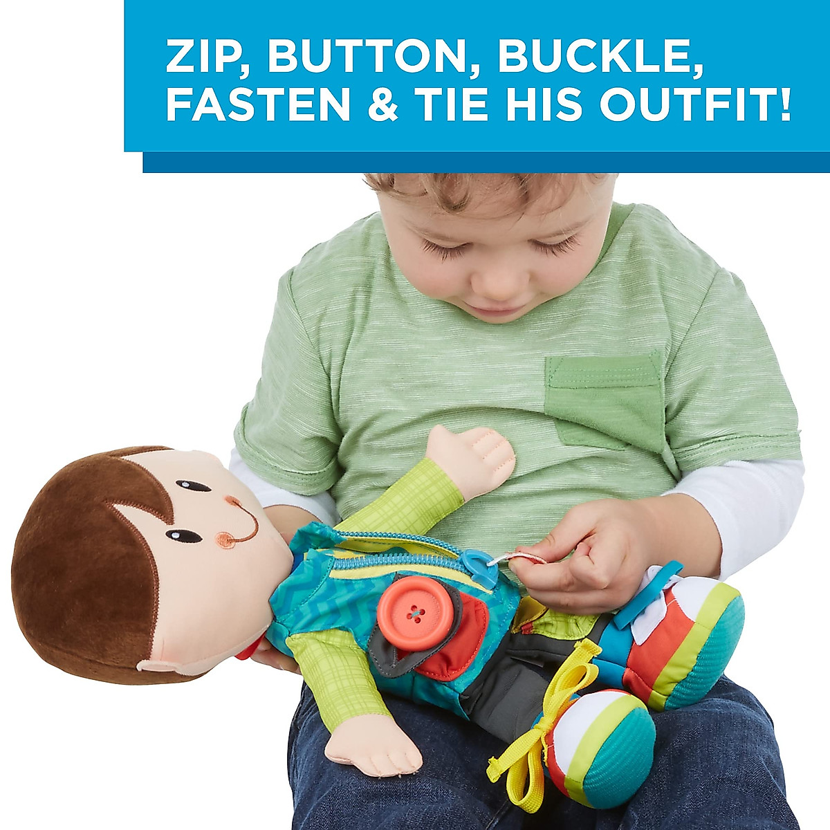 Playskool Dressy Kids Boy Activity Plush Stuffed Doll Toy for Kids and Preschoolers 2 Years and Up (Amazon Exclusive)