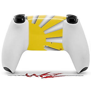 WraptorSkinz Skin Wrap compatible with Sony PS5 DualSense Controller Rising Sun Japanese Flag Yellow (CONTROLLER NOT INCLUDED)