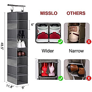 MISSLO 28 Large Pockets Hanging Shoe Organizer and 8-Shelf Hanging Shoe Organizer Clothes Closet Organizers and Storage Shelves Hat Holder