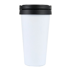 Jason&Eva 18/8 Stainless Steel Double Wall Vacuum Insulated Travel Coffee Mug with Handle/Portable Thermal Cup,Wide Mouth Tumbler with Leak Proof Lid,17oz,White