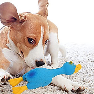Zerodis Squawking Latex Duck Dog Latex Duck Dog Toys Squeaky Duck Dog Toys Cute Funny Interactive Bite Resistant Squeaky Duck Dog Toys for Dogs Puppies Latex Duck Dog Toys