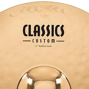Meinl 17" Medium Crash Cymbal - Classics Custom Brilliant - Made in Germany, 2-YEAR WARRANTY (CC17MC-B)