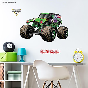 Wall Palz Monster Jam Grave Digger Wall Decal - Monster Jam Wall Stickers with 3D Augmented Reality Interaction - 28" Monster Jam Grave Digger Monster Truck Wall Decorations