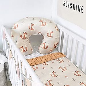 OWLOWLA Nursing Pillow Cover,Minky Breastfeeding Pillow Cover Fits Original Nursing Pillow Baby Boy Girl(Fox)
