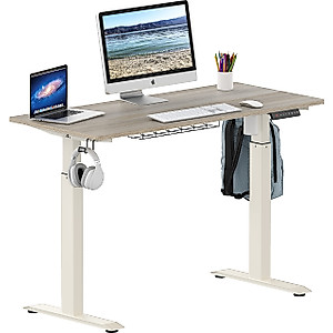 SHW Memory Preset Electric Height Adjustable Standing Desk, 48 x 24 Inches, Maple