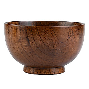 Zyyini Wooden Bowl, Wooden Handmade Sturdy Salad Bowl, Jujube Wood Round Chinese Style Tableware, Heat-Resistant Wooden Food Container Suitable For Rice, Noodle, Mix Salad(11cm)