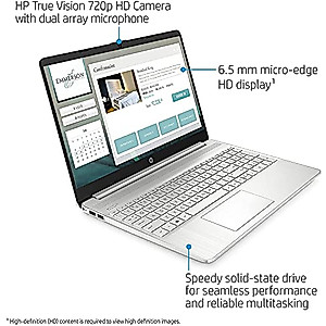 HP 2021 15.6" HD Laptop Computer, AMD Athlon Silver N3050U, 4GB RAM, 128GB SSD, HDMI, USB-C, WiFi, Webcam, Windows 10 S with Office 365 for 1 Year, cm. Accessories