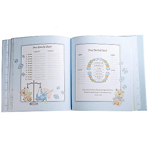 Christian Art Gifts Boy Baby Book of Memories Blue Keepsake Photo Album Our Baby Boy Memory Book Baby Book with Bible Verses, The First Year