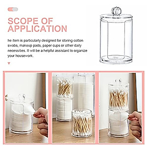FOMIYES Cotton Bud Holder Jewelry Stand Cotton Pads Holder Cotton Balls Swab Holder Container with Lid Makeup Removers Pad Container for Nail Polish Makeup Removers Pad Jewelry Holder