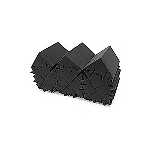 Burdurry New 8 Pack of 4.6 in X 4.6 in X 9.5 in Black Soundproofing Insulation Bass Trap Acoustic Wall Foam Padding Studio Foam Tiles (8PCS, Black)