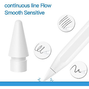 Replacement Tips Compatible with Apple Pencil 2 Gen iPad Pro Pencil - iPencil Nib for iPad Pencil 1 st/Pencil 2 Gen White 2 Pack