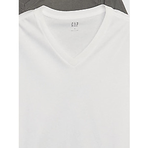 GAP Mens Everyday Short Sleeve V-Neck T-Shirt T Shirt, Black White Multi, X-Small US