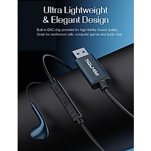 SOLMIMI USB Earbuds with Microphone for PC Laptop, 2M/6.5ft USB Headset with Microphone for PC, USB Headphones for Computer Laptop PC PS4 PS5 Notebook Desktop Office Home with Volume Control& Mute