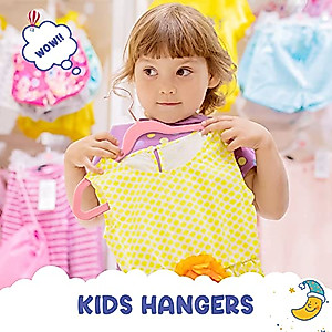 HOUSE DAY Velvet Kids Hangers 60 Pack, Premium Childrens Hangers for Closet, Ultra Thin Cute Hangers Kids Clothes Hanger, Non Slip Kids Felt Hangers 14 Inch, Small Hangers for Kids Clothes, Blush Pink