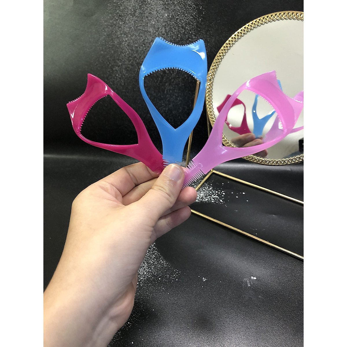 Xianglangsuccess 3pcs 3 in 1 Makeup Lash Tool Upper and Lower Mascara Applicator Aid Lash Comb Makeup Tool