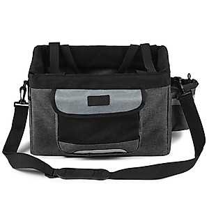 Lixada Foldable Front Bicycle Basket Removable Bicycle Pet Basket Pet Dog Cat Rabbit Carrier Camping Tote Bag