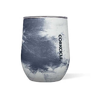 Corkcicle Disney 12 Ounce Triple Insulated Stainless Steel Stemless Travel Cup with Lid and Silicone Bottom for Hot and Cold Drinks, Mickey Tie Dye