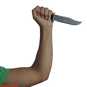 Novelty Plastic Hunting Knife Cleaver Prop Silver