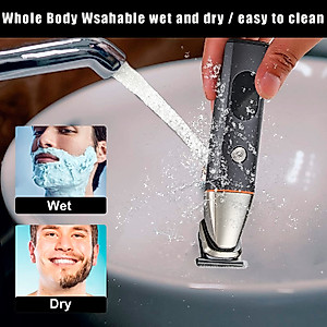 Audoc 5 in 1 Waterproof Hair Trimmer Kit for Men - Precision Trimmer, Micro Shaver, Full Size Trimmer, Body Hair Trimmer, Nose Trimmer, LED Display, Magnetic Replacement Heads