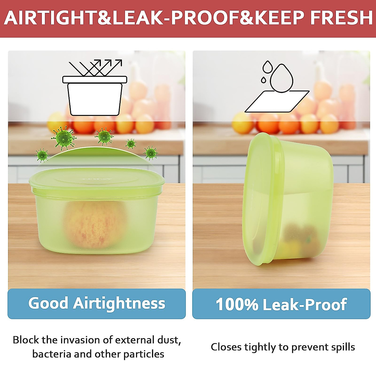 ANJUKE 7PCS Meal Prep Containers, Reusable Plastic Food Storage Containers with Lids for Takeout, Soup - BPA-Free - Microwave, Dishwasher, Freezer Safe(900ML-31OZ)