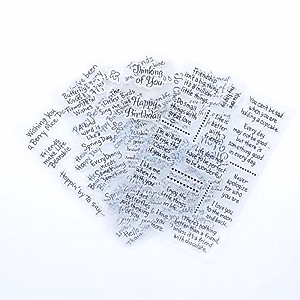 Welcome to Joyful Home 4pcs/Set Different Sentiments Rubber Clear Stamp for Card Making Decoration and Scrapbooking